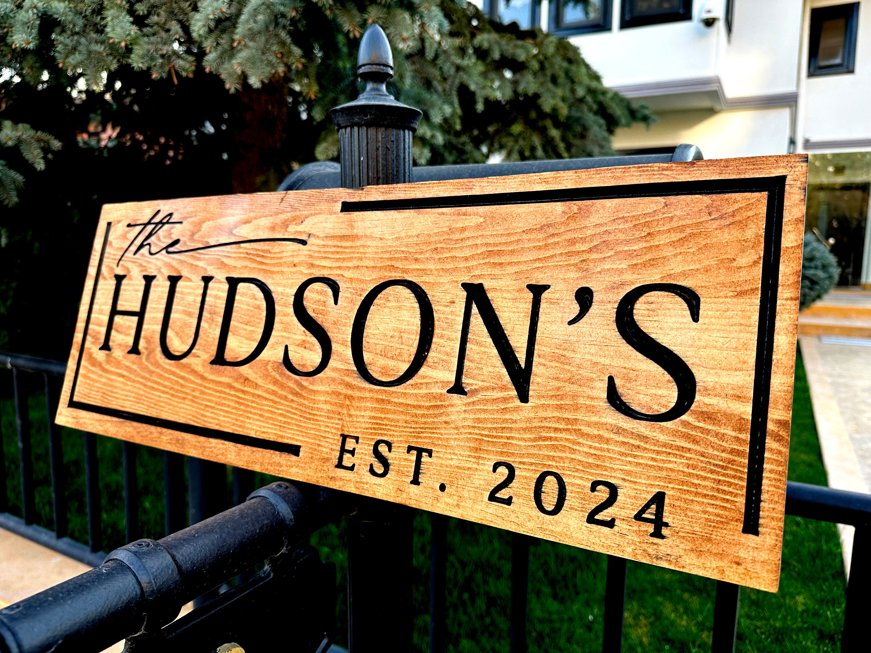 Custom Family Name Sign, Personalized Wood Sign, Rustic Established ...