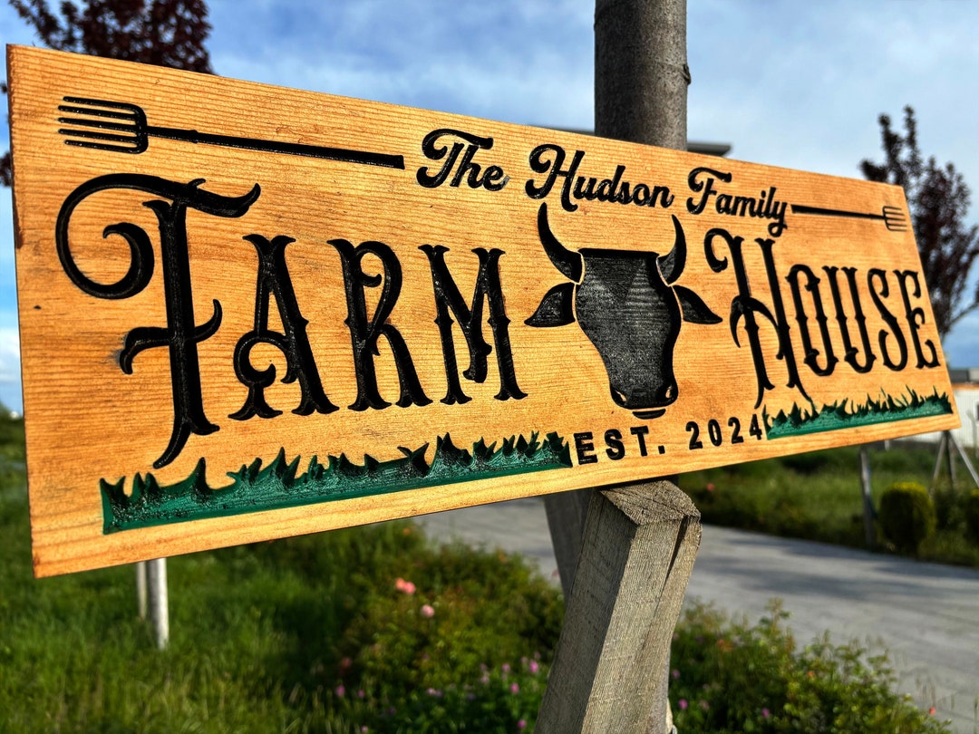 Custom Farmhouse Sign, Personalized Wood Sign, Ranch Wall Art ...