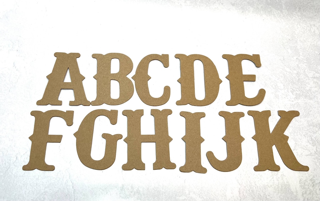 4" Letter Die Cuts - Vintage Font Alphabet Letters - Uppercase Letters ...
