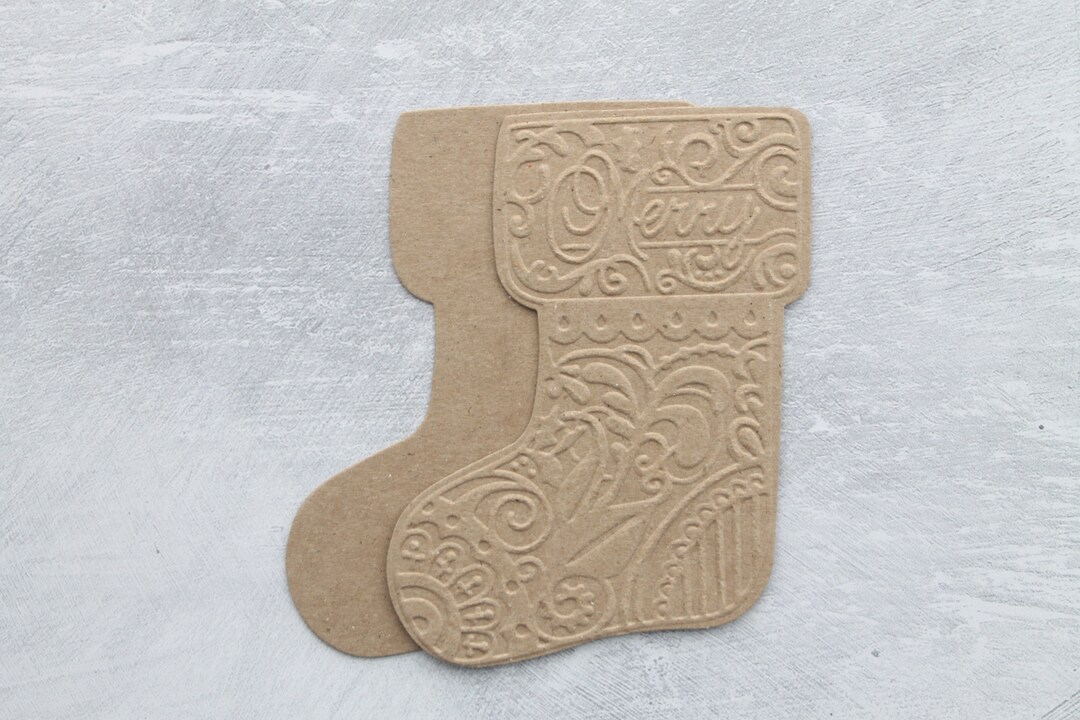 3 Plain or Embossed Stockings - Merry Christmas Stocking Style No. 2 ...