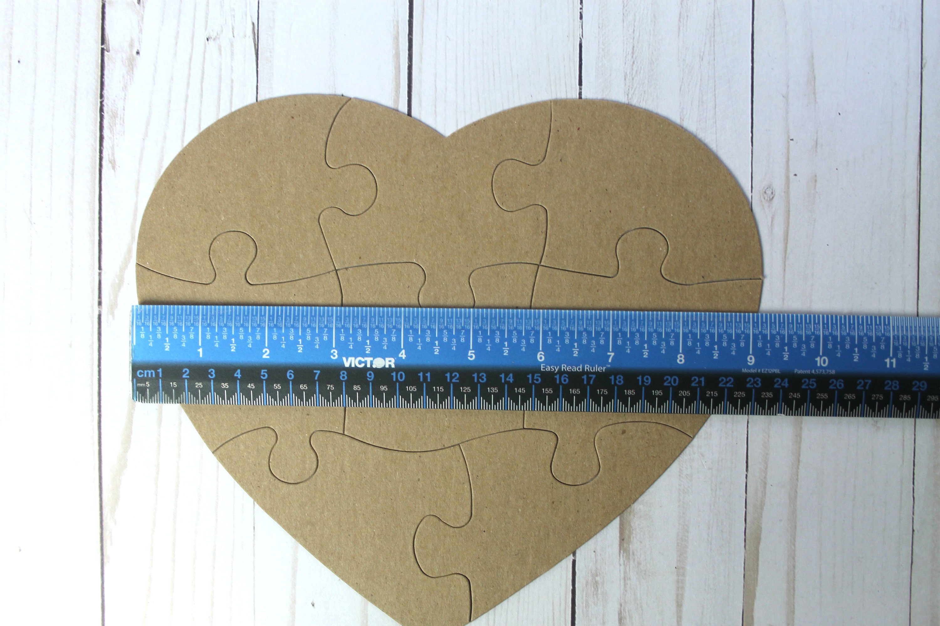 Extra Large 8 Piece Heart Shaped Jigsaw Puzzle - Bare Chipboard Die Cut ...