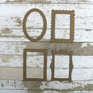 4 Mini Frame Die Cuts Bare chipboard mini frame cut outs 4 | Etsy