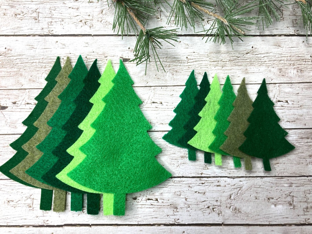 Green Felt Christmas Tree - Choose Quantity/color - Large or Small ...