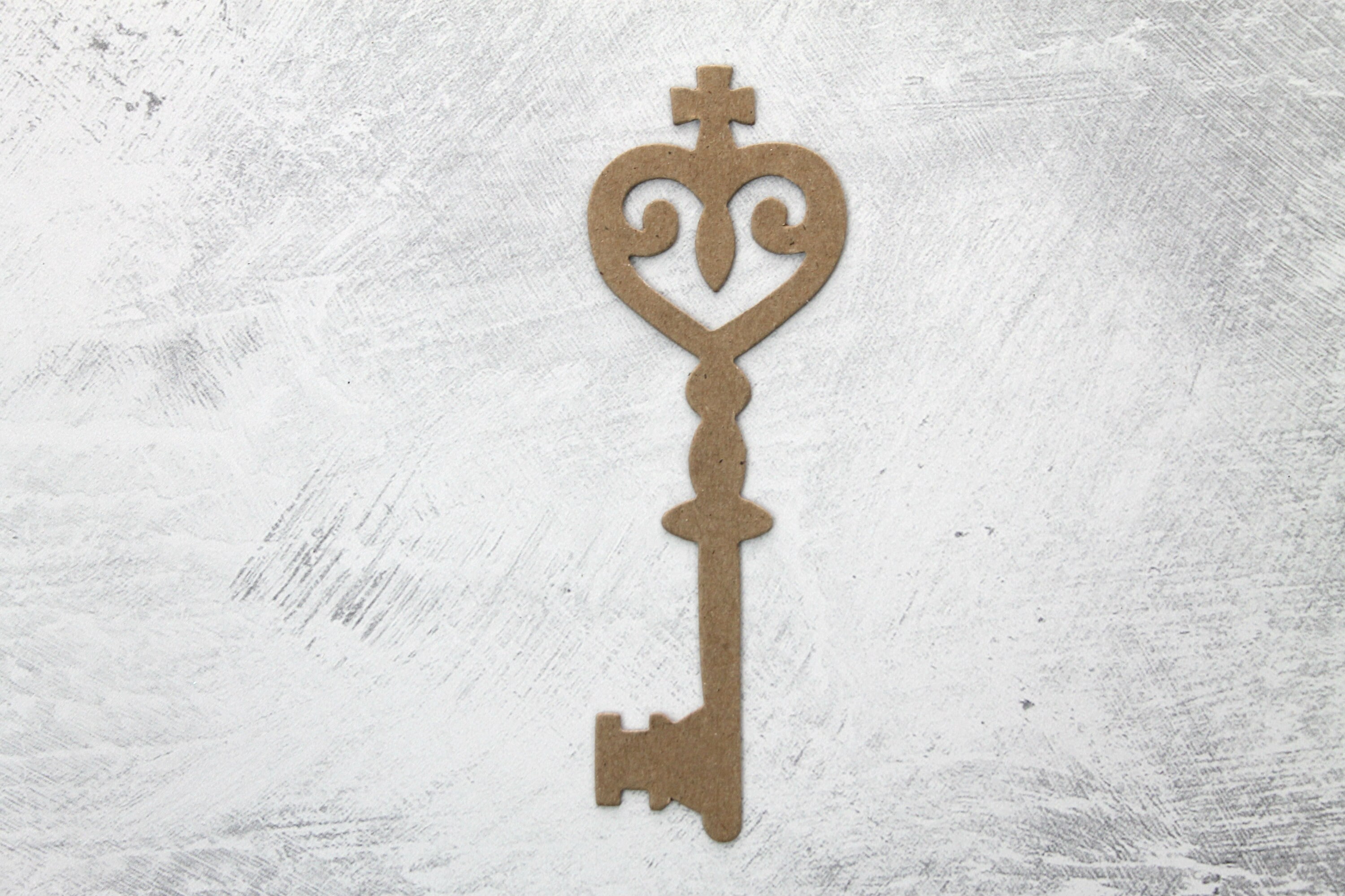4 Key & Keyhole Die Cuts - Bare Chipboard Ornate Key and Keyhole ...