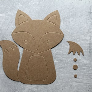 2 Bare FOX Chipboard Die Cuts - Large Fox Die Cuts 4 3/4" W X 5 1/4 ...