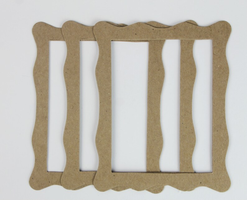 3 Wavy Rectangle Chipboard Frames - Scalloped Frame Die Cuts - 3 7/8" W ...