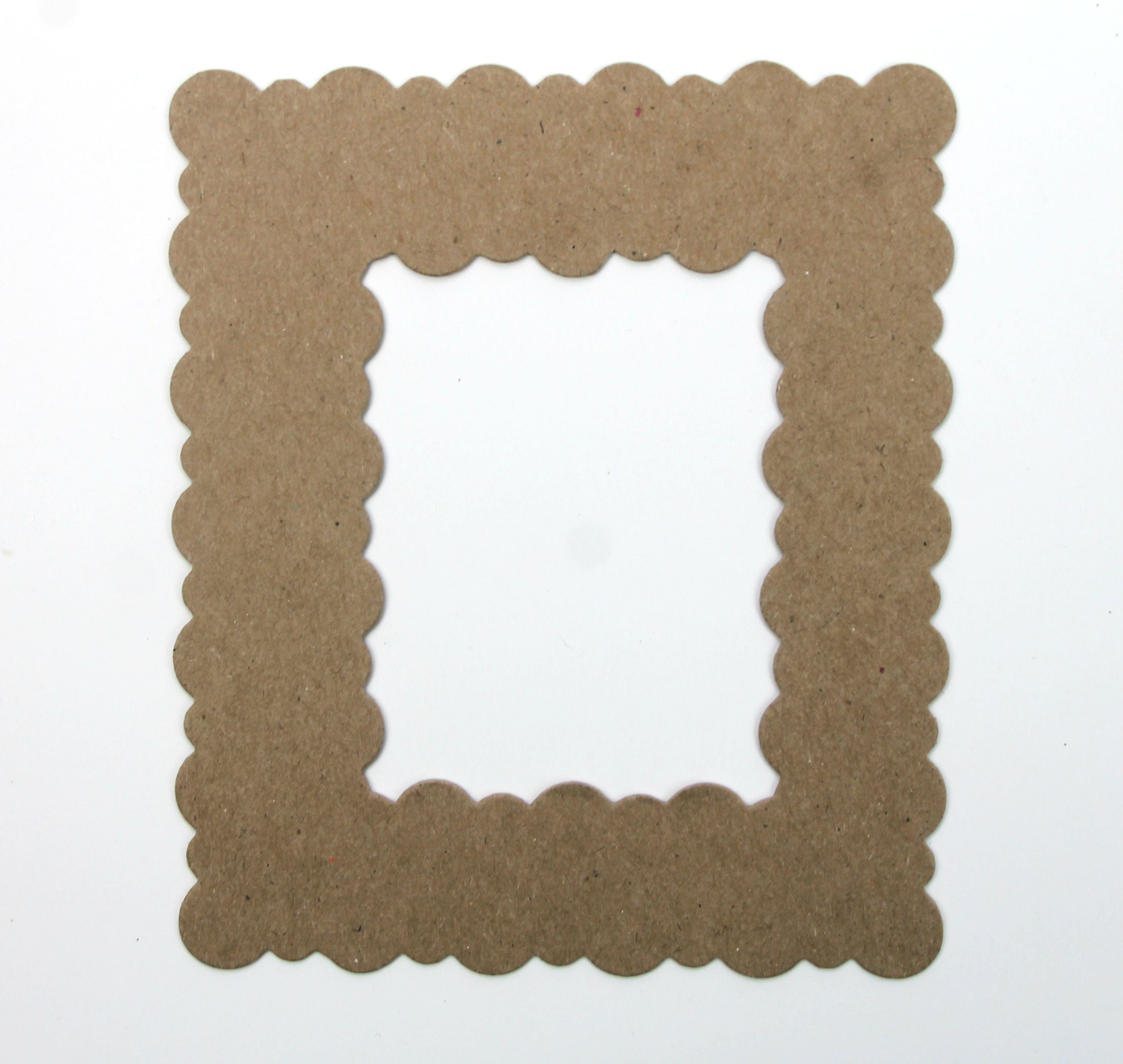 3 Frames Scalloped on Inner & Outer Edge - Bare Chipboard Photo Frame ...