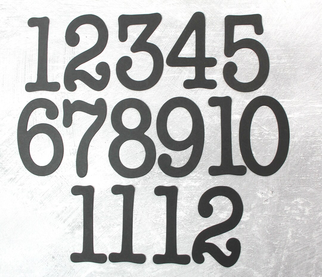 3" Black Paper Wedding Table Number Die Cuts - BLACK, WHITE or CREAM ...