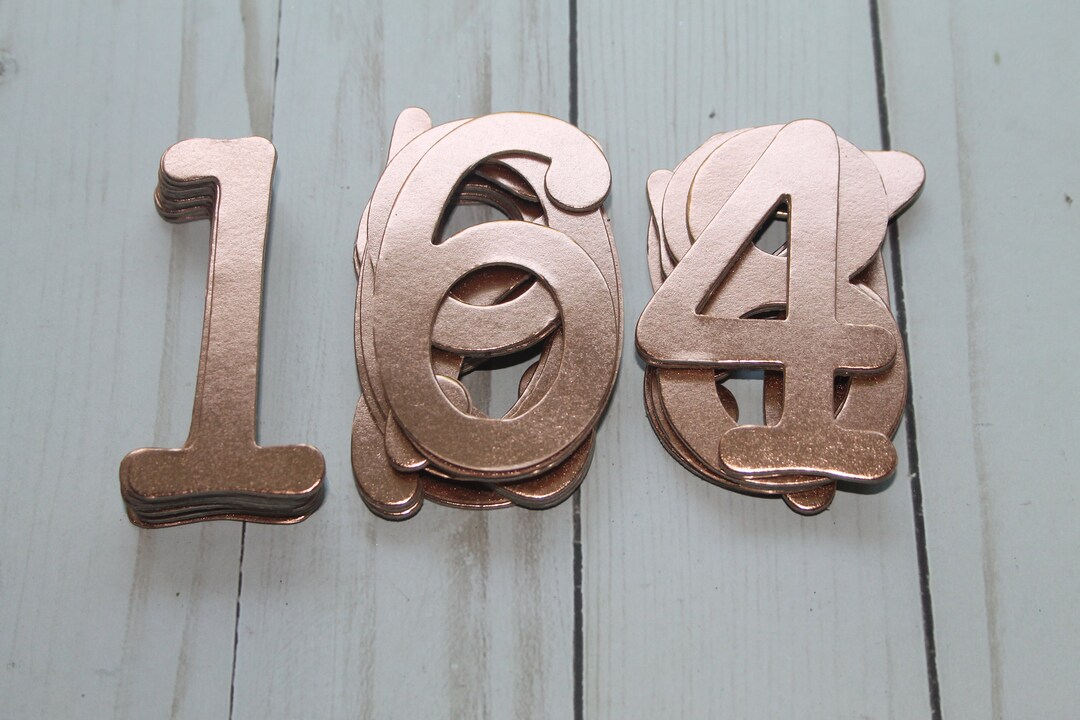 3" Rose Gold Table Numbers - Matte Metallic 1-20 - Paper + Chipboard ...