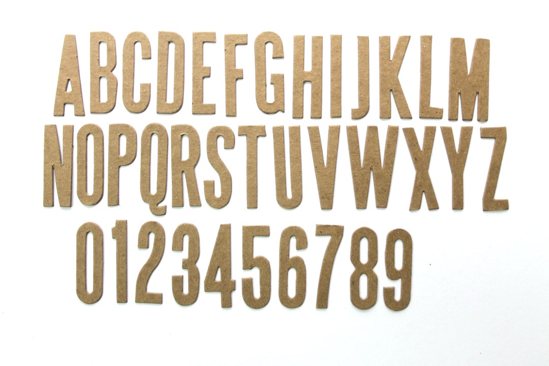 1 1/2" BLOCK Font Uppercase Alphabet & Number Die Cut Set Bare ...