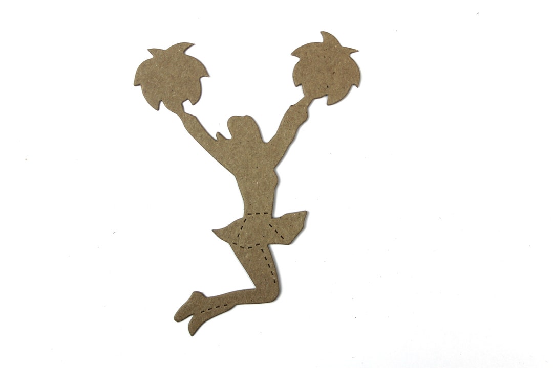 3 Cheerleader Die Cuts - Bare Chipboard Cheer Cut Outs - 3 1/2" W X 4 3 ...