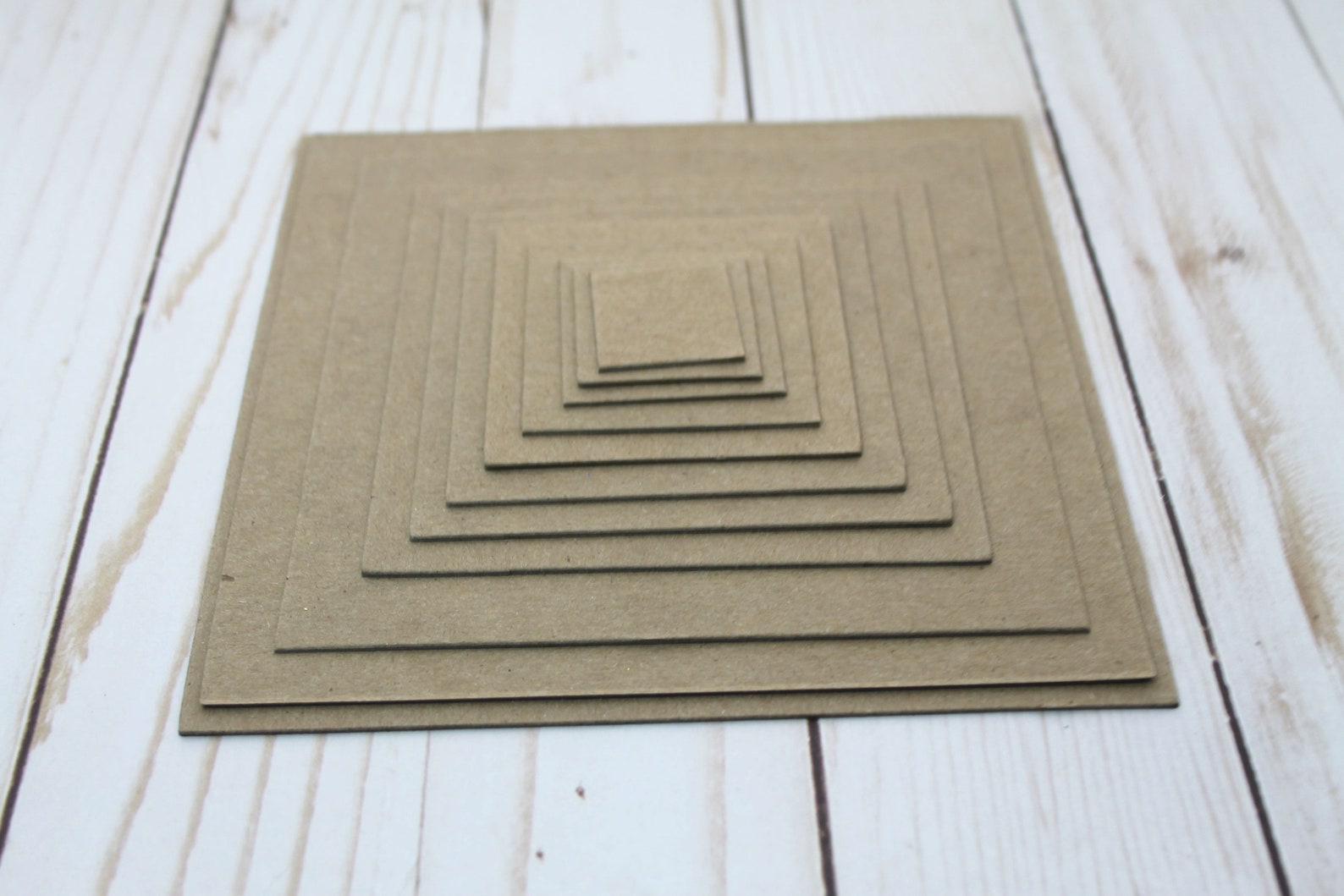 50 Square Die Cuts - Brown Chipboard-cardboard Cut Outs [choose From 1 ...