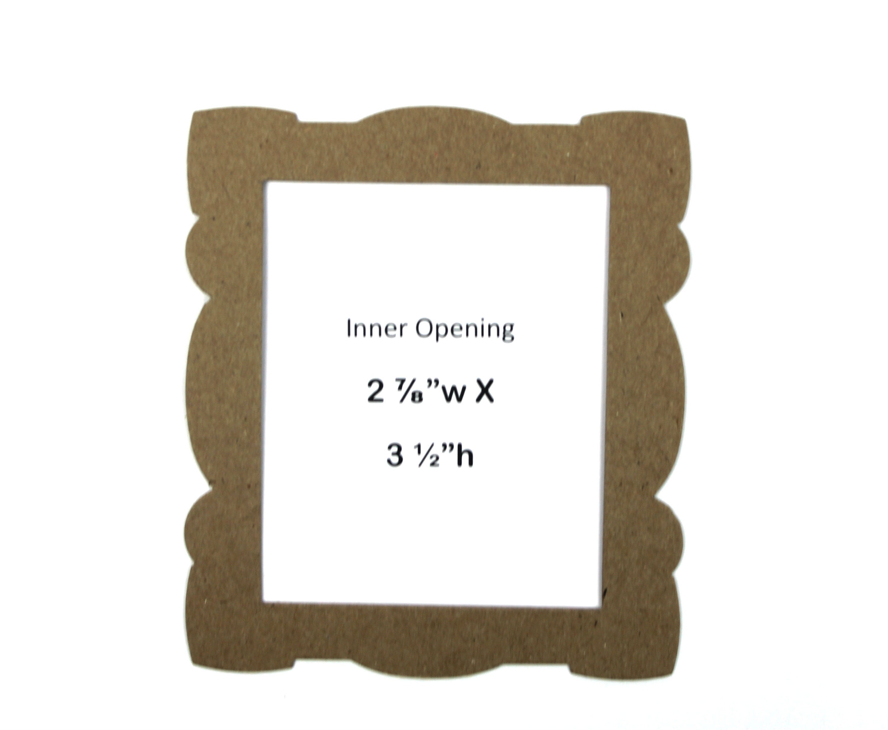 3 Bracket-scallop Edge Rectangle Frame - Bare Chipboard Rectangular ...