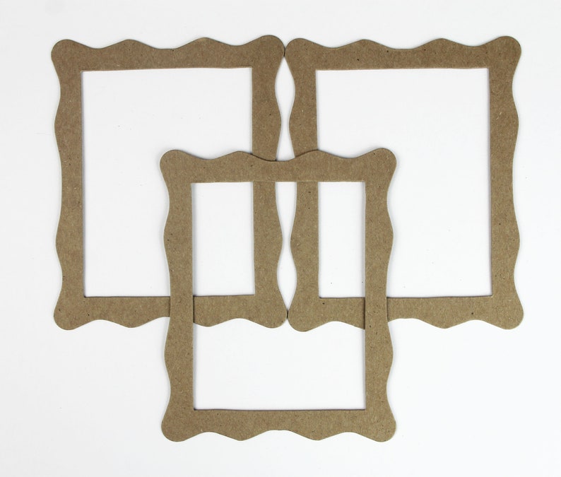3 Wavy Rectangle Chipboard Frames Scalloped Frame Die Cuts | Etsy