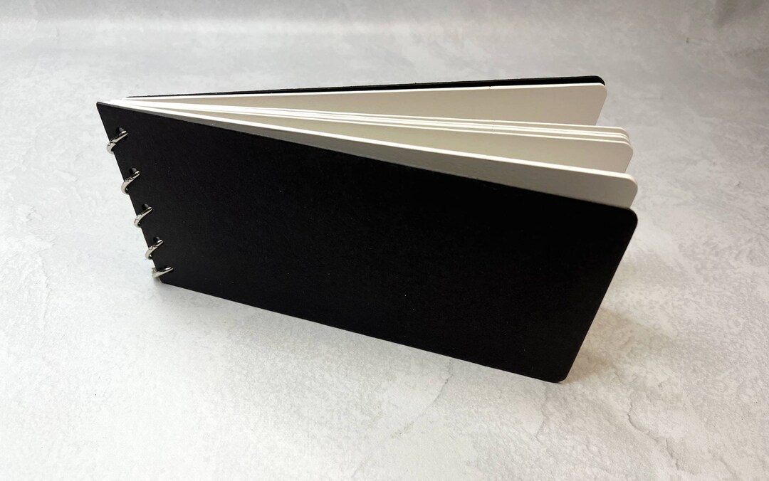 Blank Scrapbook - Long Black Chipboard and Paper Album - Bare Photo ...
