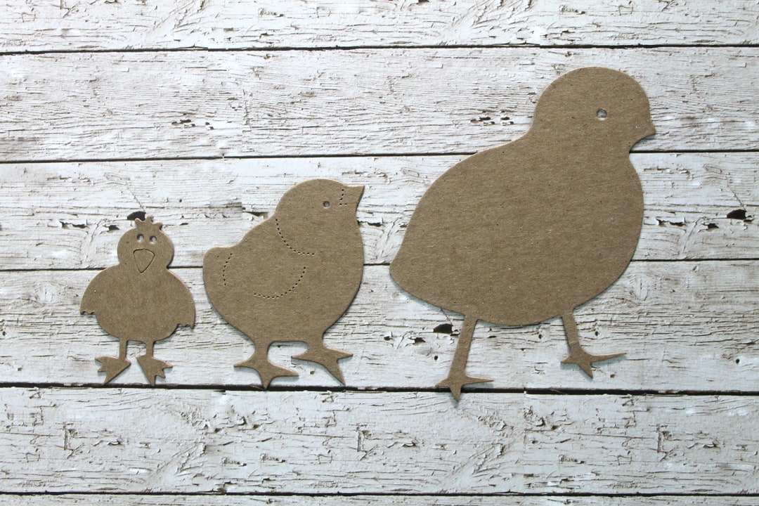 Chipboard Chick Baby Chicken Die Cuts [choose From 3 Sizes/styles] - Etsy