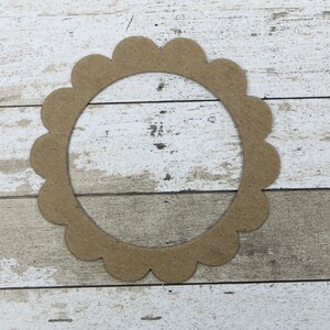 3 Scalloped Circle Frames - Bare Chipboard Scalloped Round Frame Die ...
