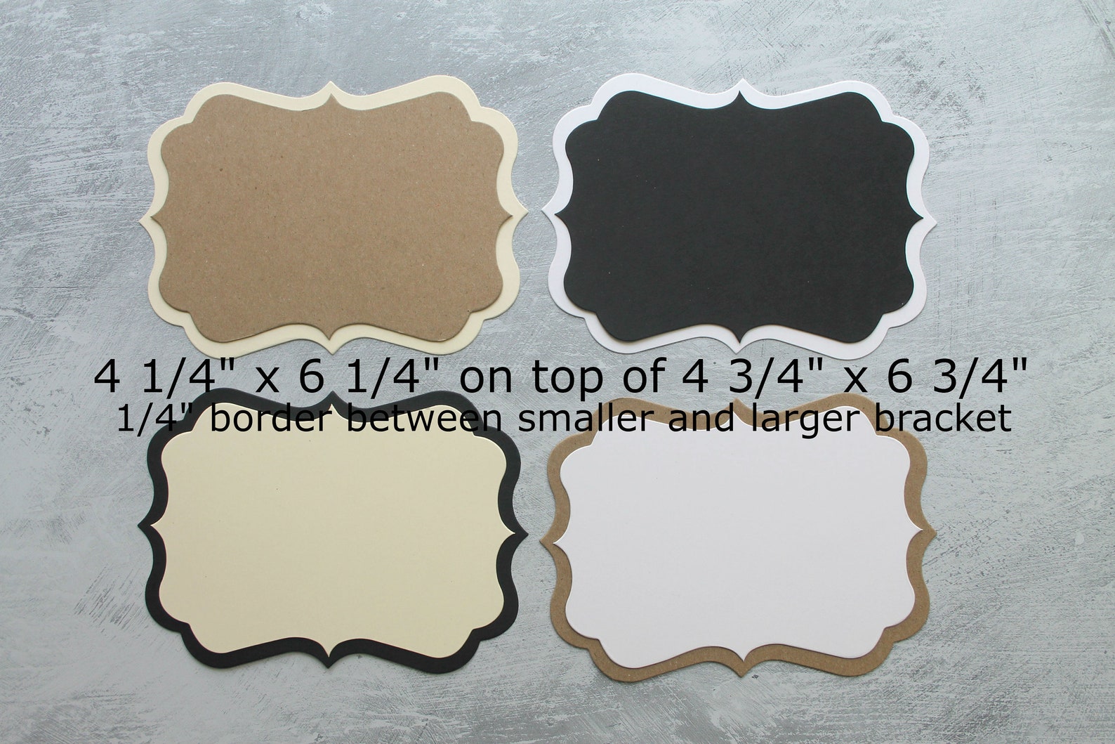 Elegant Bracket Edge Die Cuts 4 Sizes to Choose From [choose Size ...