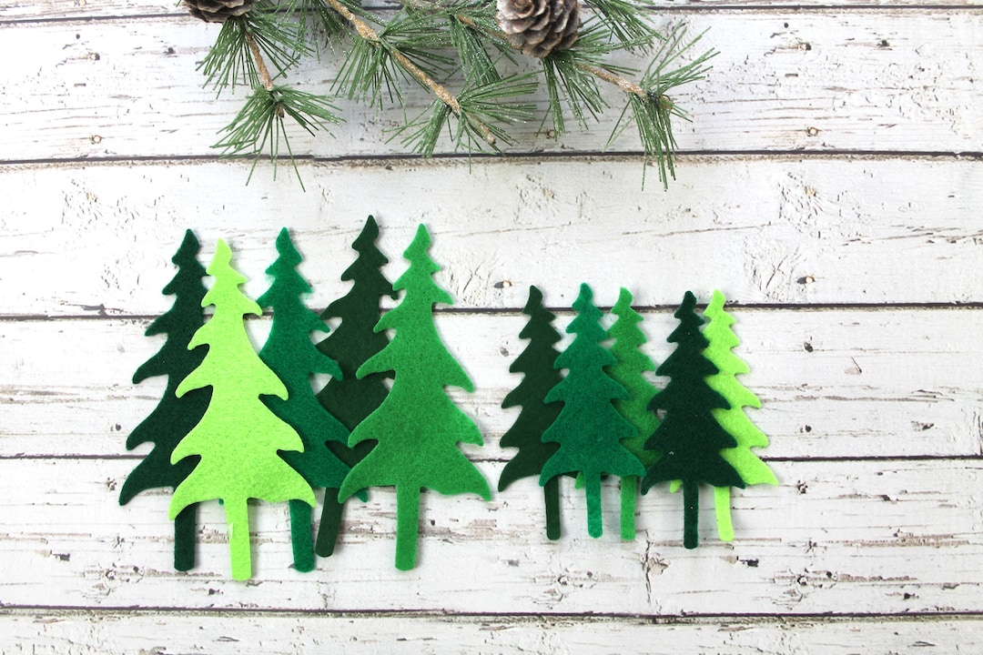 Green Felt Pine Trees - Choose Quantity and Color - Large or Small ...