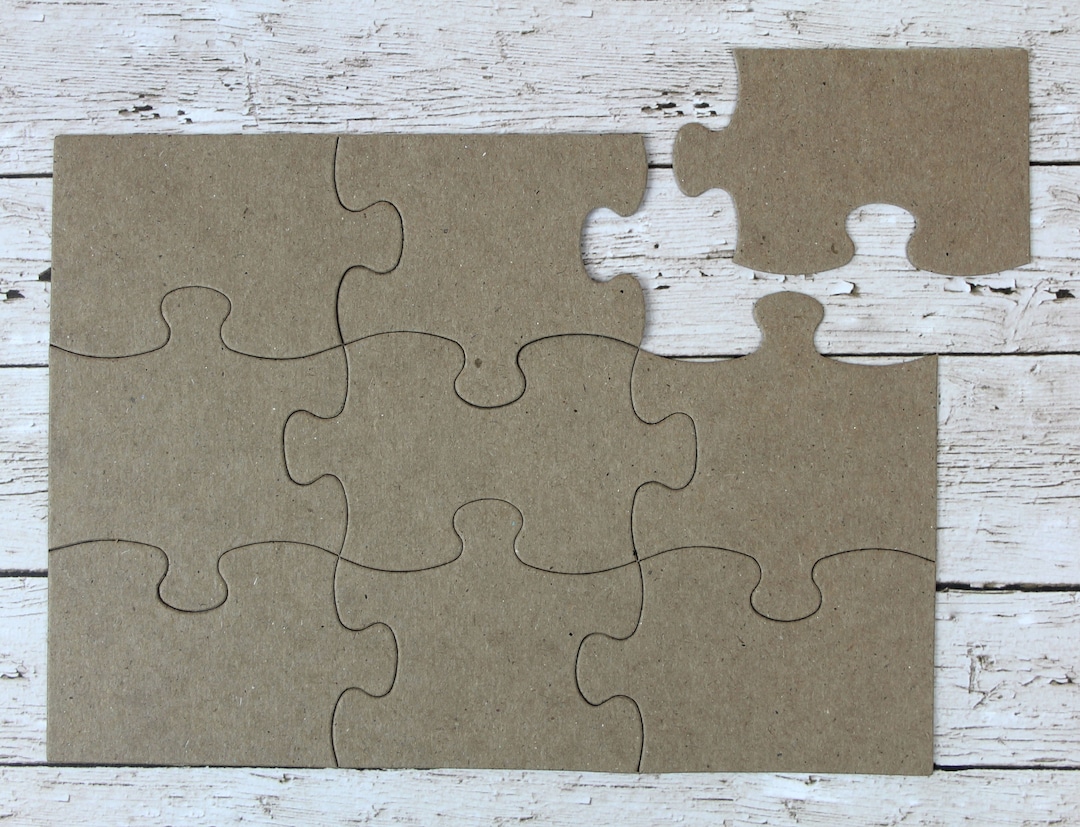 9 Piece 5" X 7" Jigsaw Puzzle - Bare Chipboard Die Cuts Each Piece ...