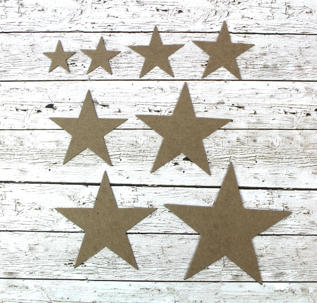 Star Die Cuts 8 Sizes - Glitter or Chipboard Die Cuts - Sizes From 1 1/ ...