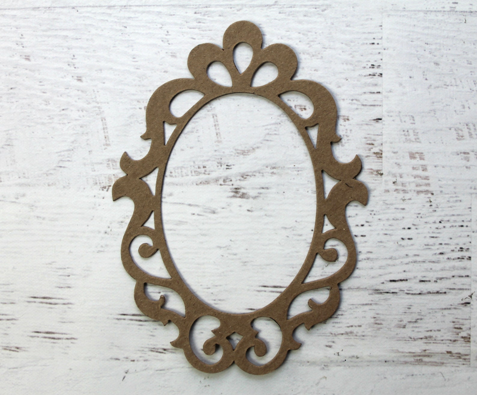 Elegant Oval Scroll Picture Frame - Chipboard Frame - Chipboard Photo ...
