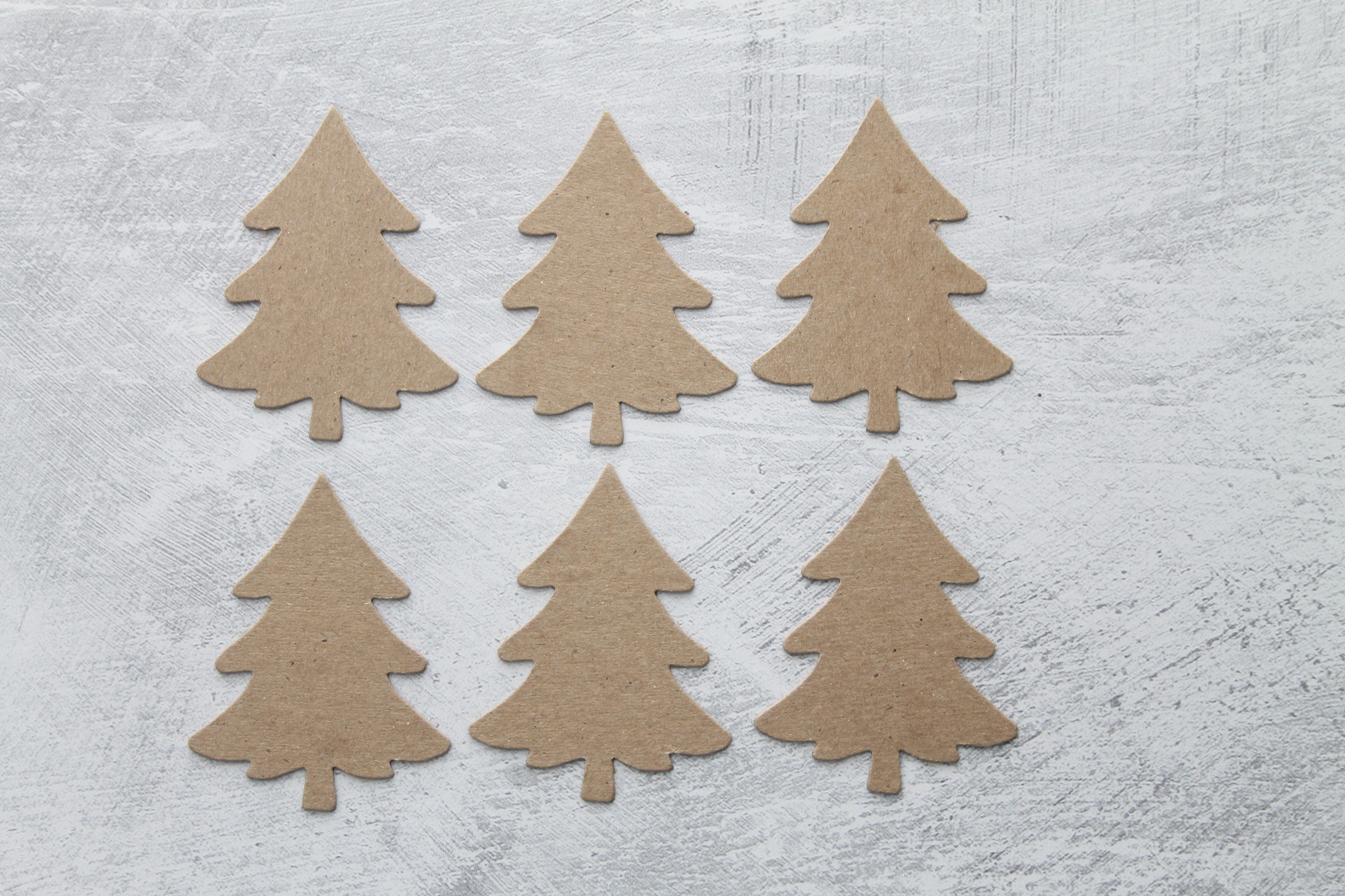 6 Small Christmas Tree Die Cuts Chipboard Christmas Pine - Etsy
