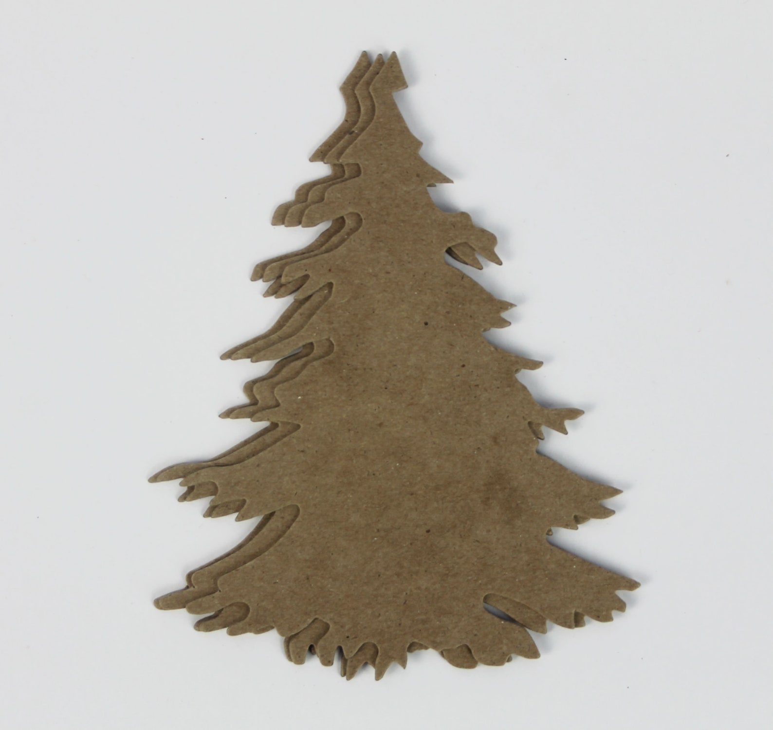 3 Evergreen Die Cuts - Bare Chipboard Tree Die Cuts - Evergreen Fir ...