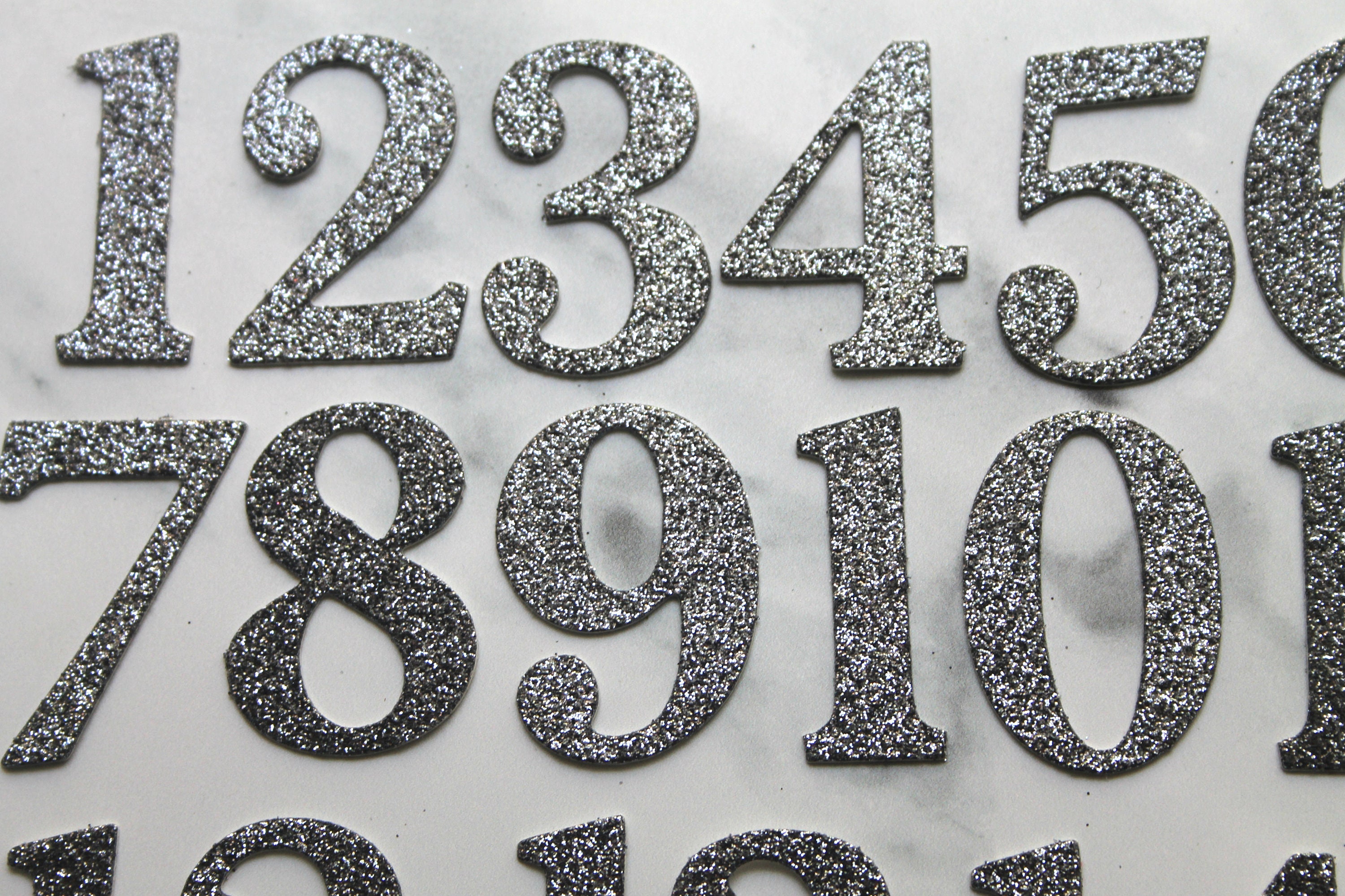1 1/2 Charcoal Glitter Numbers Small Numbers 1-20 | Etsy
