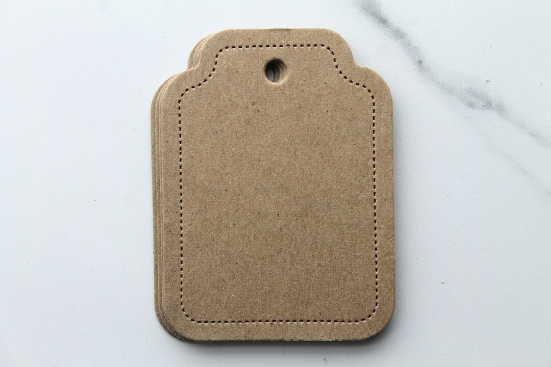 4 Perforated Edge Tag Die Cuts - Bare Chipboard Tags - Edge Outlined ...