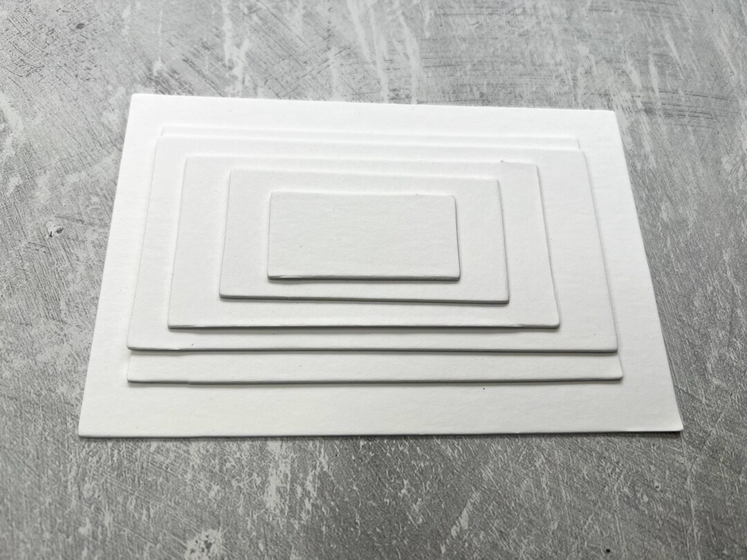 White Cardboard Rectangle Die Cuts Acid Free 9 Sizes From - Etsy