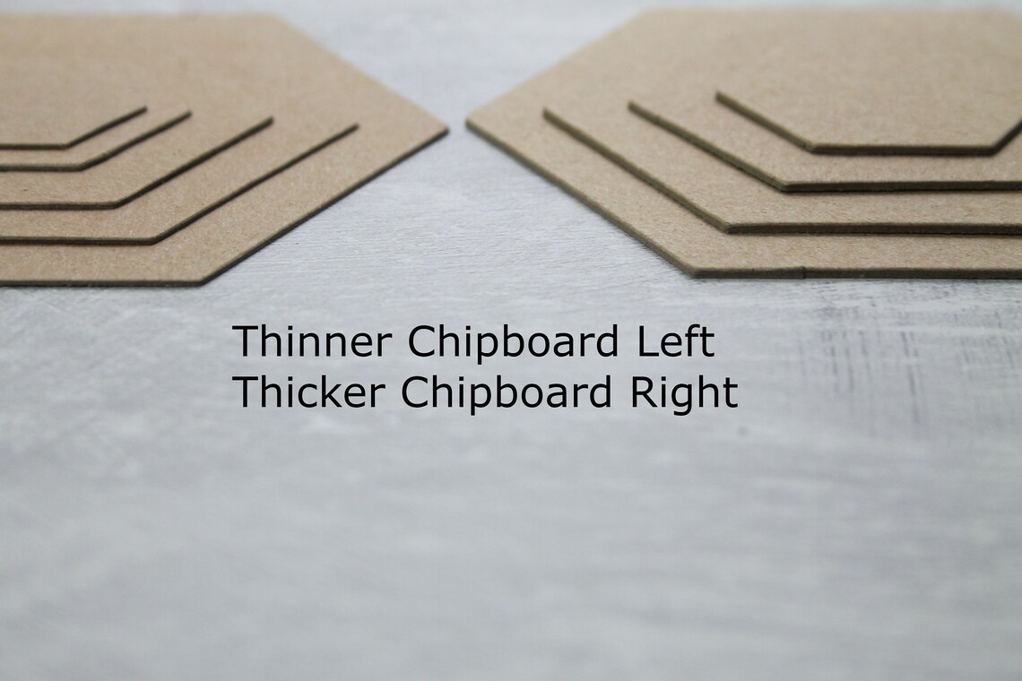 HEXAGONS Bare Chipboard Die Cuts [choose 3/4