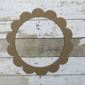 3 Scalloped Circle Frames - Bare Chipboard Scalloped Round Frame Die ...