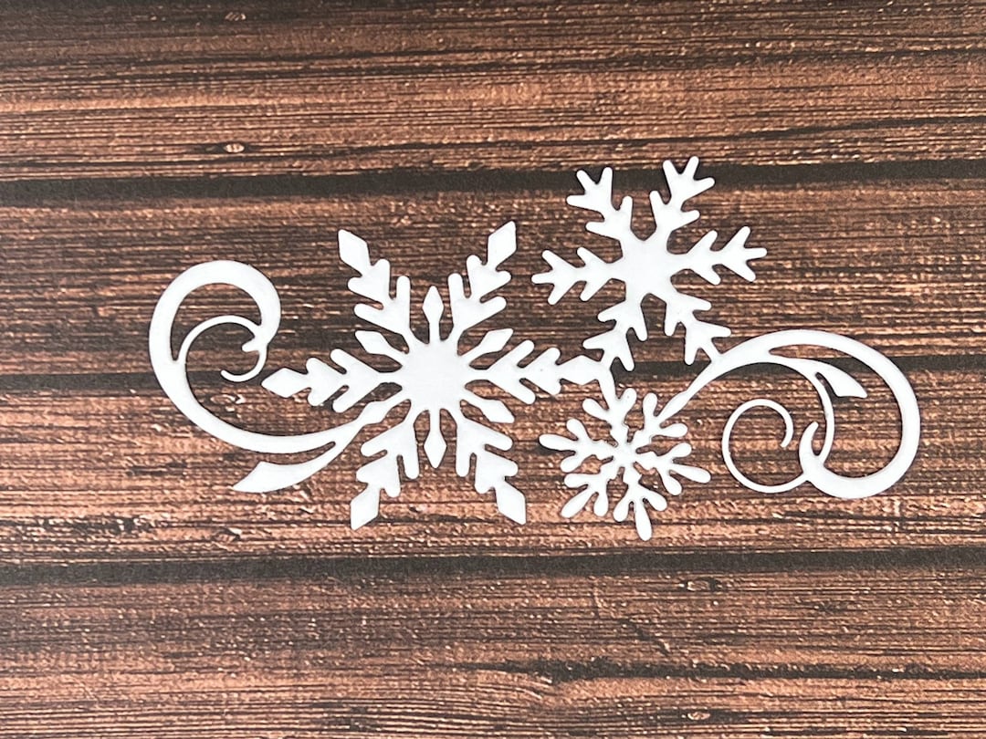 4 Snowflake Flourish Die Cuts - White Paper Winter Cut Outs - Card, Tag ...