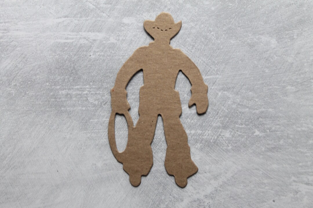 3 Cowboys - Large Bare Chipboard Die Cut Cowboy - Western Cut Out 2 7/8 ...