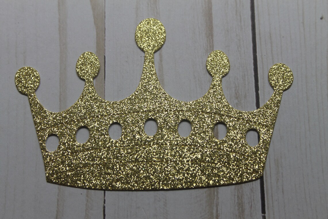 Glittered or Plain Fancy Crown Die Cuts 4 1/2' W X 2 7/8" Tall [plain ...