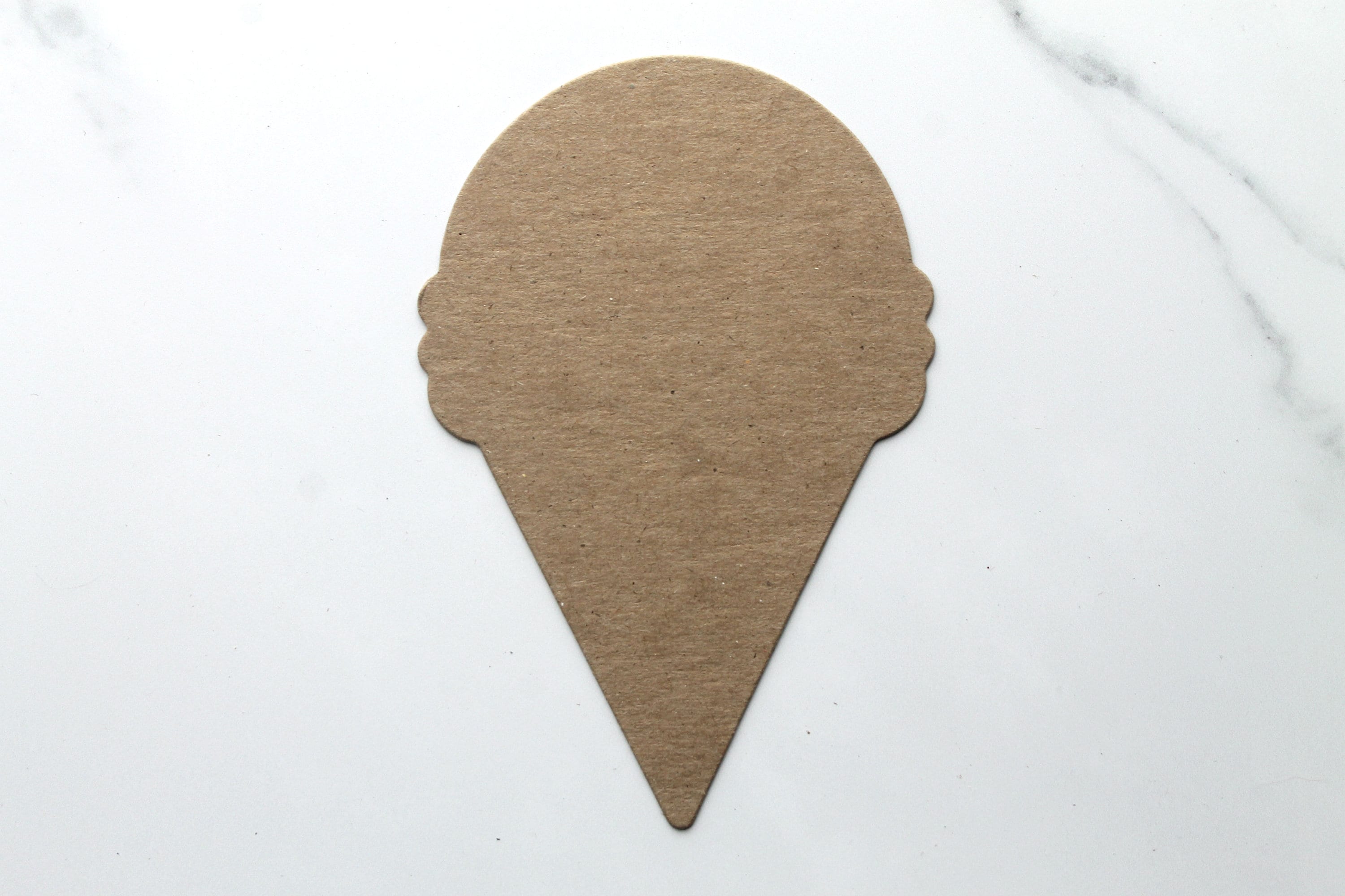 3 Ice Cream Cone Die Cuts - Bare Chipboard Dessert Die Cuts - 3 3/8" W ...