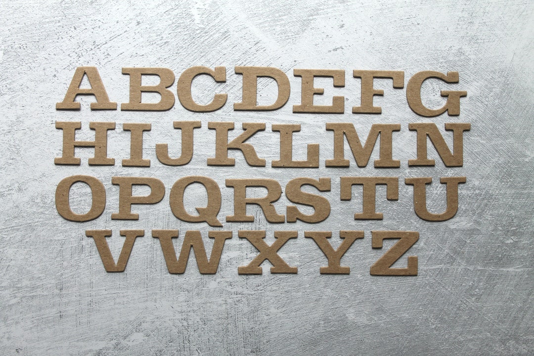 Letter Die Cuts - 1 1/4" SERIF Chipboard UPPERCASE Alphabet Die Cuts - Etsy