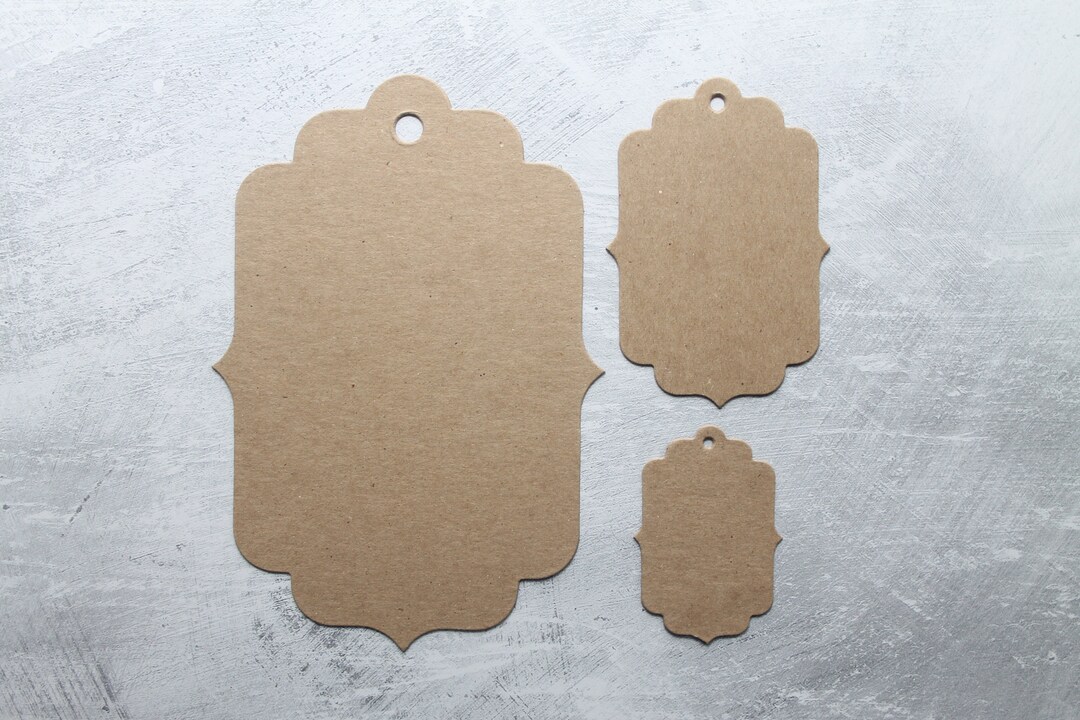 Bare Chipboard or Cardstock Tags With Bracket Edges Die Cuts [choice of ...