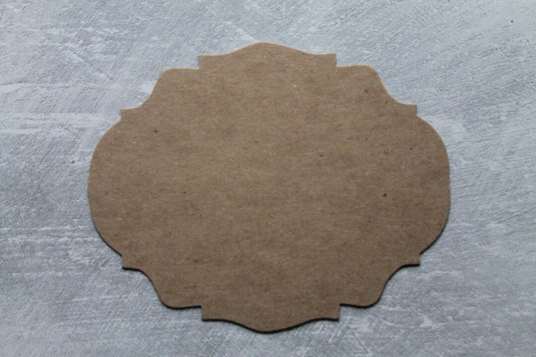 4 Oval Bracket Edged Cut Outs - Bare Chipboard Die Cuts - Fancy Oval ...