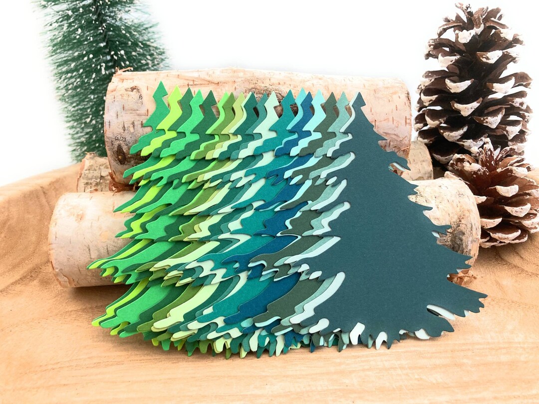 Green Paper Tree Die Cuts Evergreen Trees Paper Christmas Trees ...