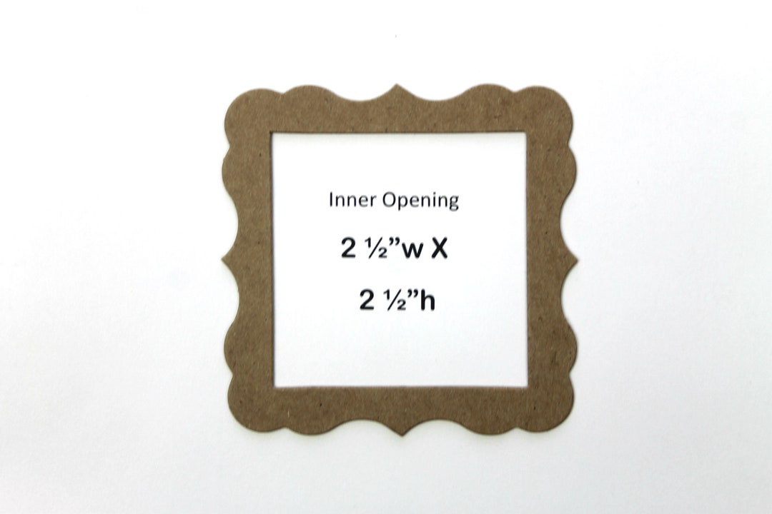 3 Square Frames - Bare Chipboard Bracket Edge Square Frame Die Cuts ...