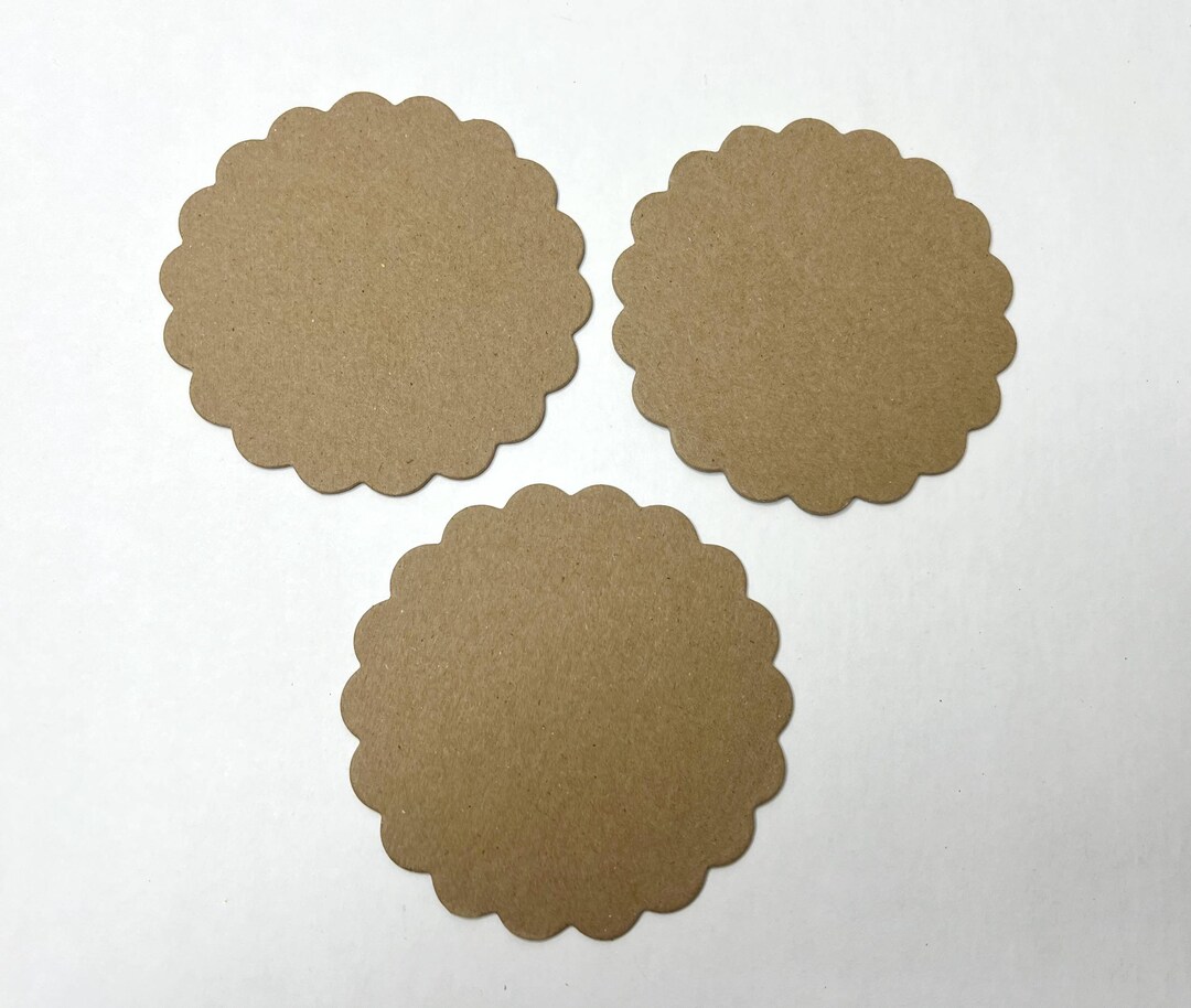 Scalloped Circles - Bare Chipboard Die Cuts 4 1/8 Inches - Choose ...