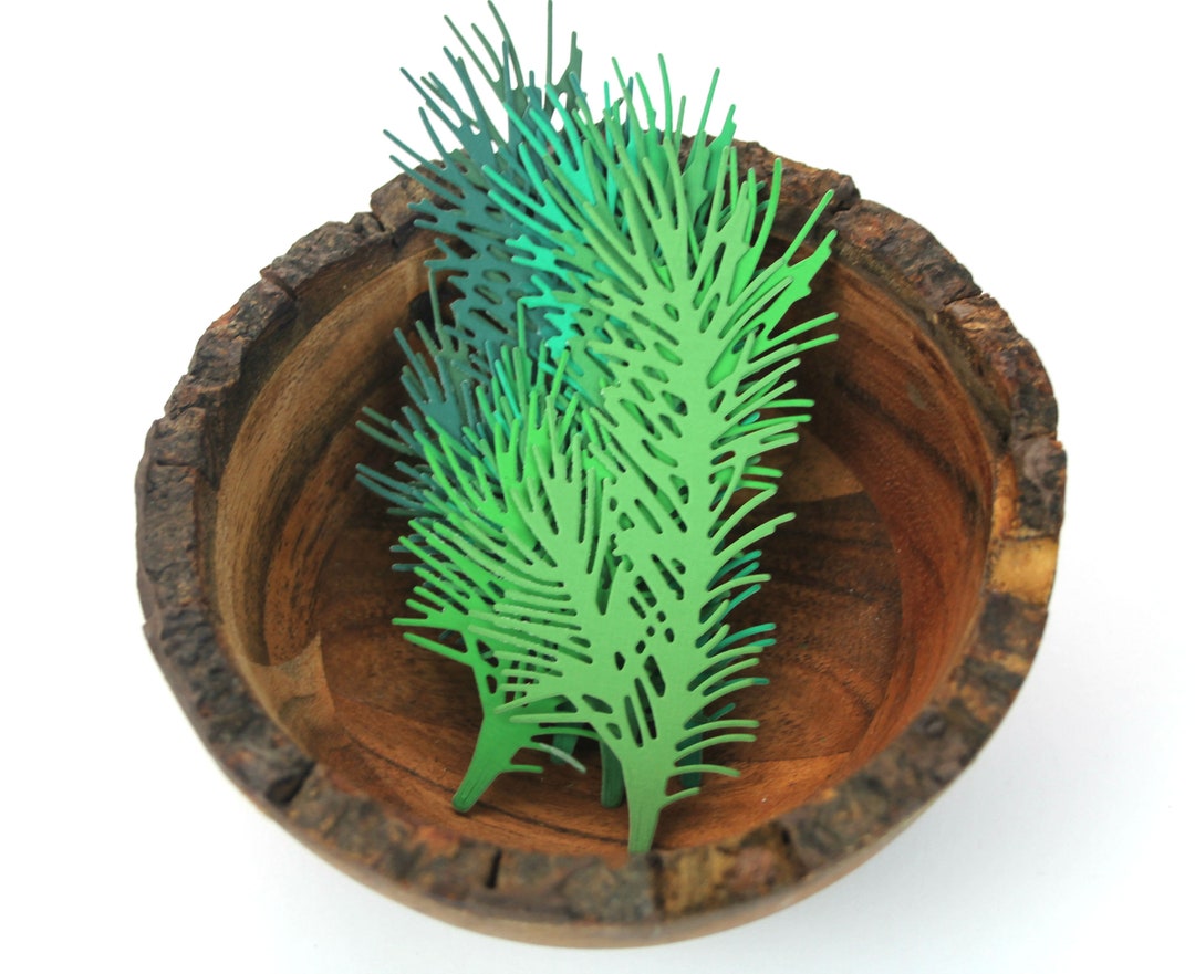 6 Paper Pine Boughs - Pine Tree Branch Die Cuts - Green Paper Die Cuts ...