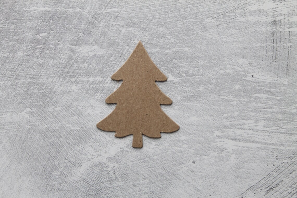 6 Small Christmas Tree Die Cuts Chipboard Christmas Pine - Etsy
