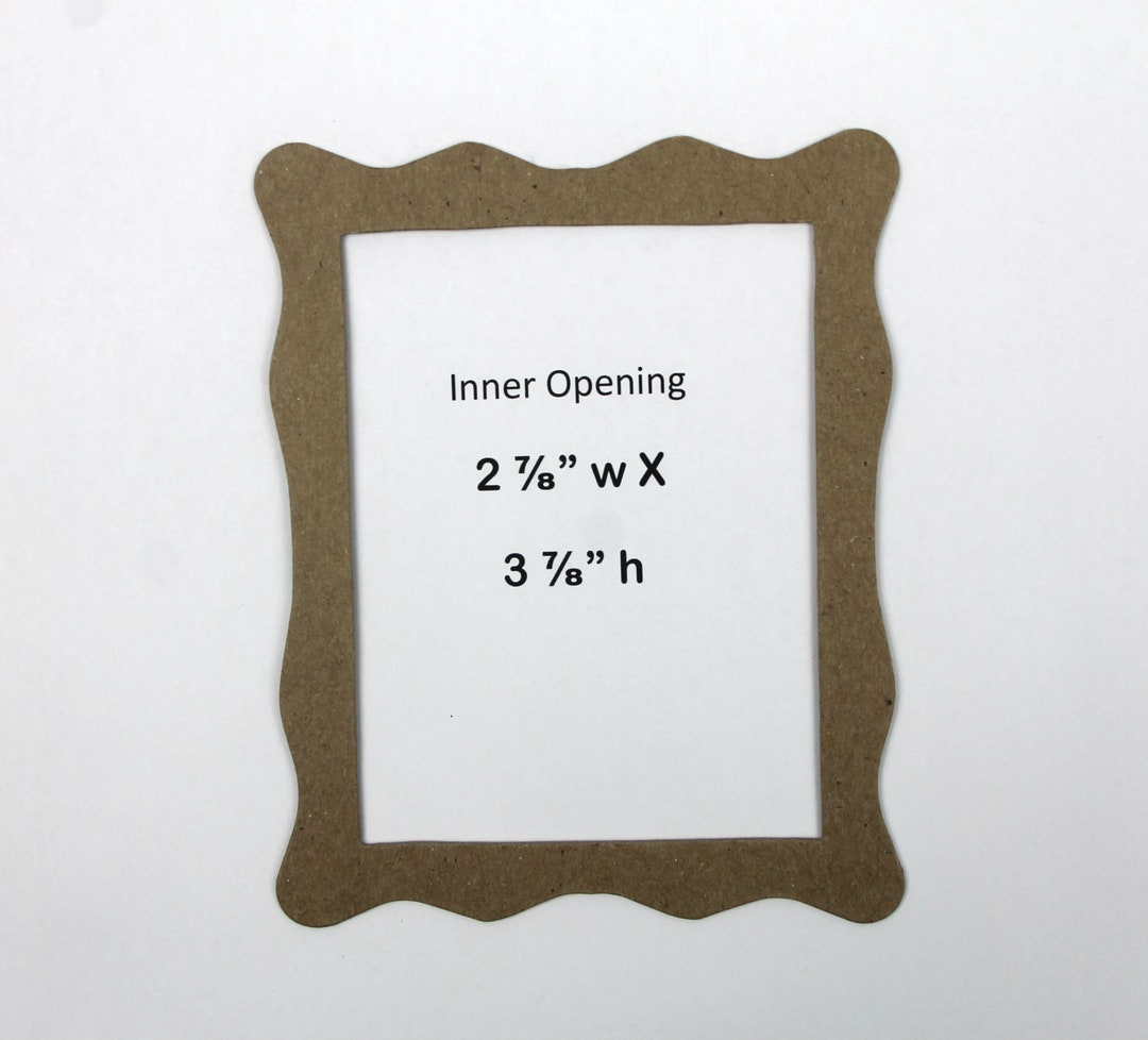 3 Wavy Rectangle Chipboard Frames - Scalloped Frame Die Cuts - 3 7/8" W ...