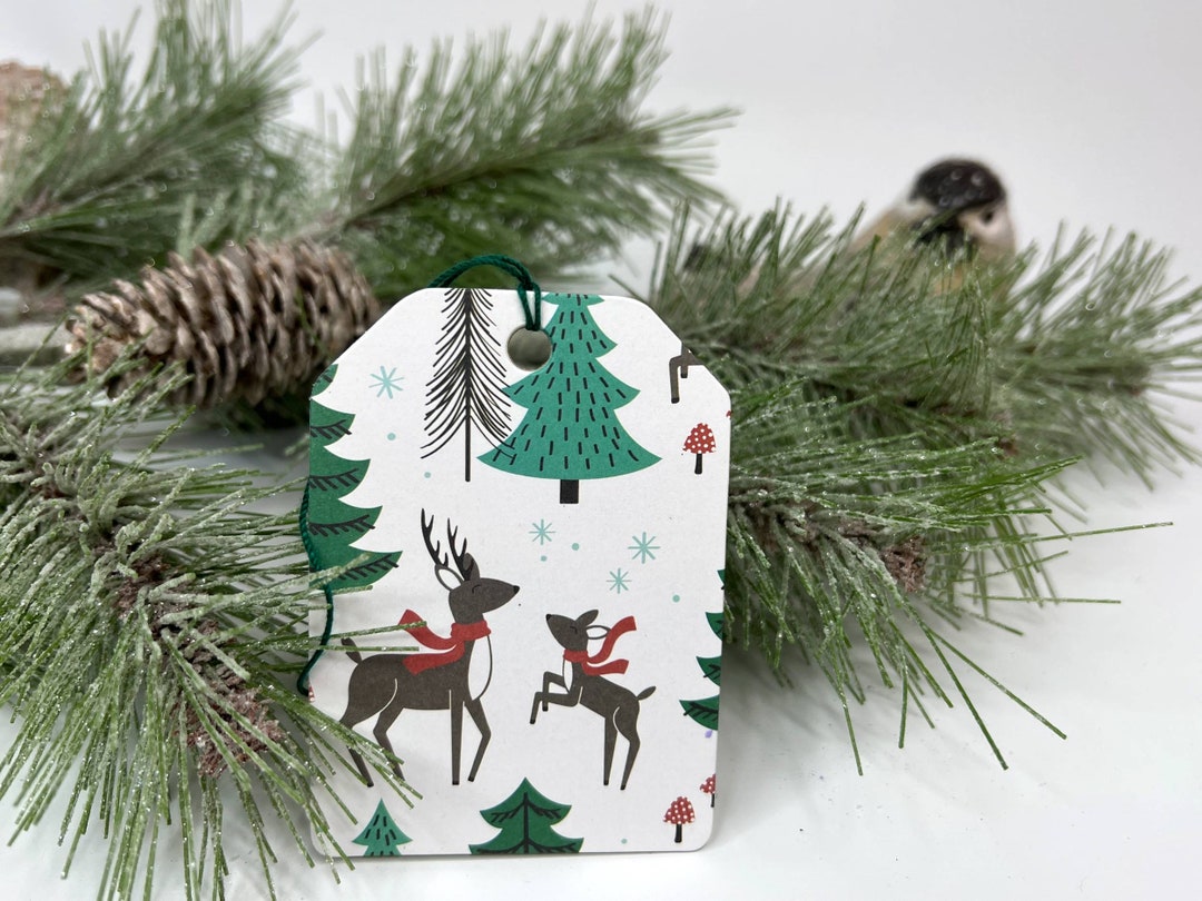 9 Deer Tags Larger Christmas Gift Tags Deer and Christmas Tree Tags ...