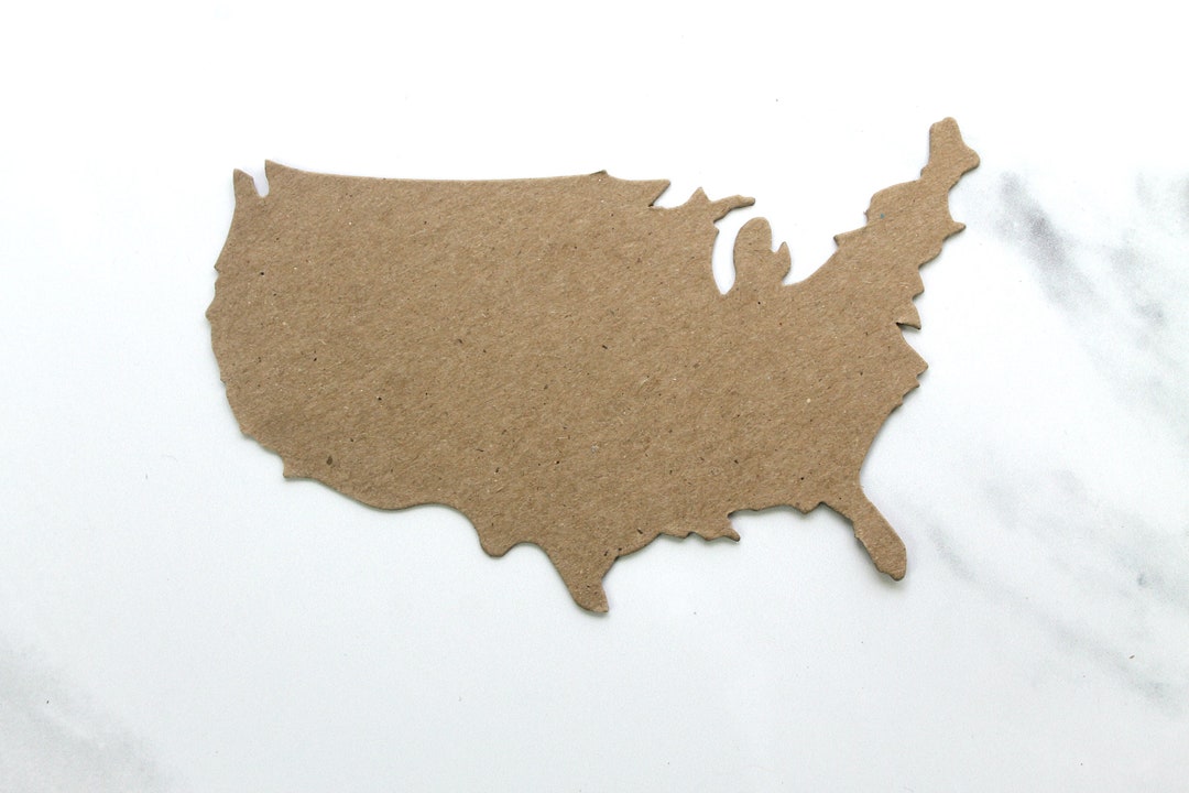 3 USA Map Geography Die Cuts Bare Chipboard 4 3/4" Wide - Etsy
