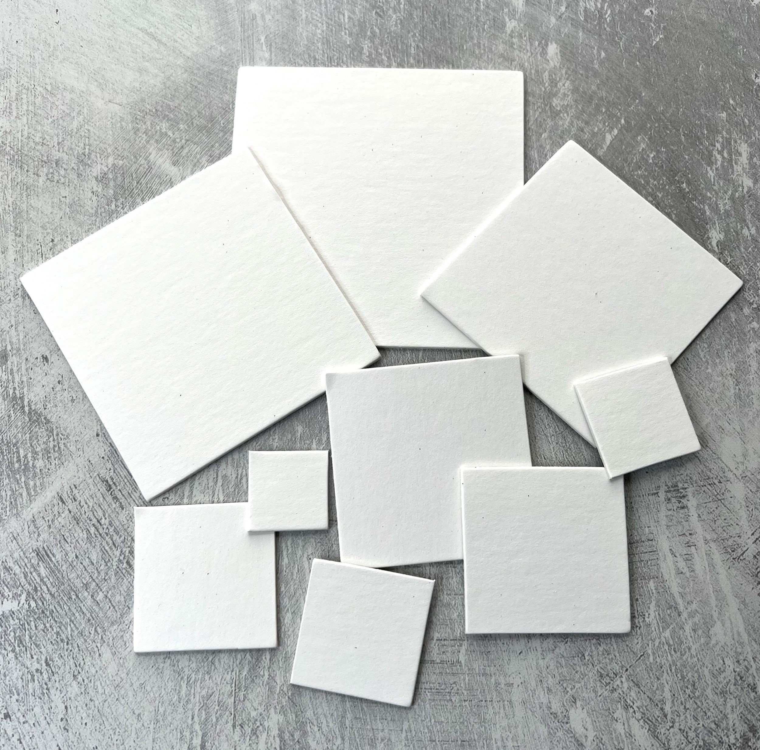 50 All White (or All Black) Cardboard Square Die Cuts Acid Free 1",1 1/ ...