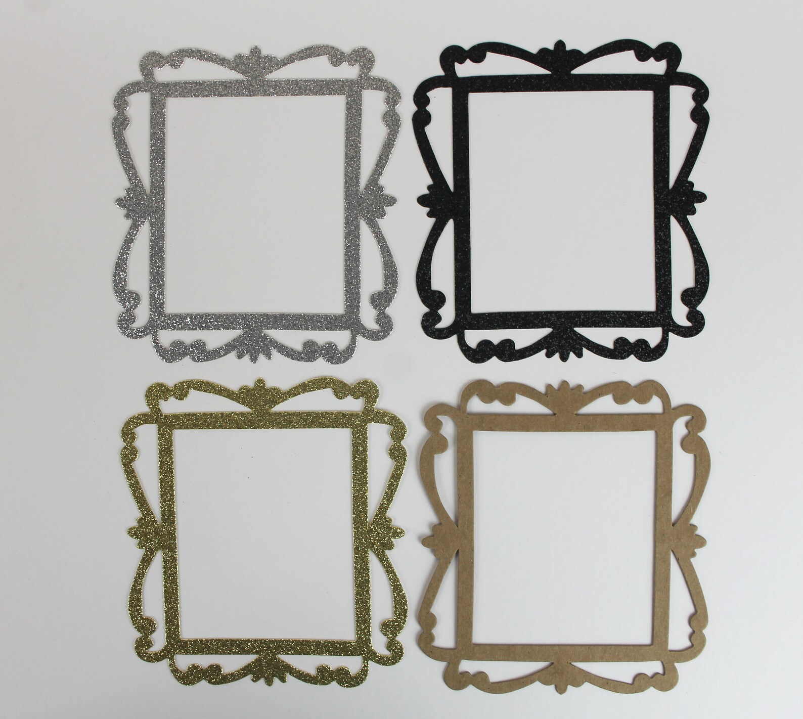 3 Chipboard Scroll Rectangle Frames Available in Glittered - Etsy